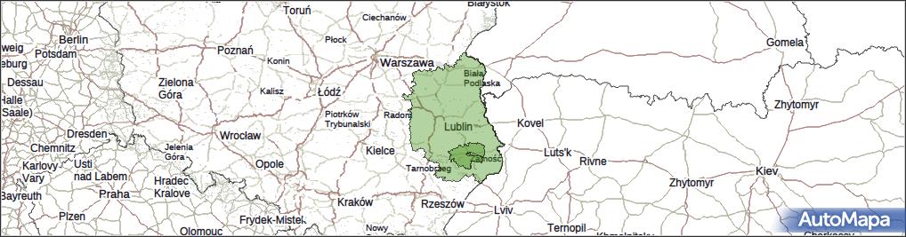 Powiat zamojski, województwo lubelskie na mapie Targeo Powiat zamojski, województwo lubelskie na mapie Targeo